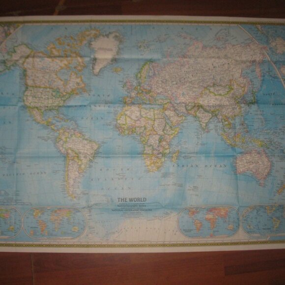 National Geographic | Art | 981 Nat Geo Foldout Map The World 2925 X ...